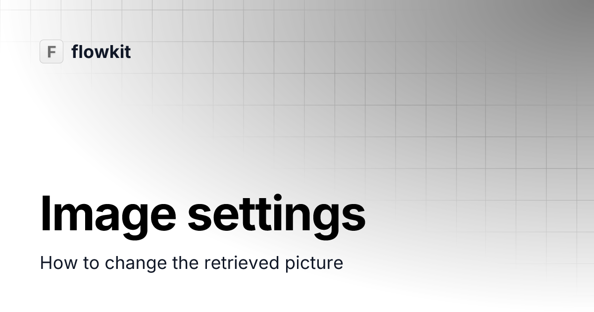 Image settings | flowkit